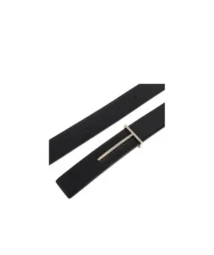 TOM FORD Double-sided Belt With Gold-tone T Buckle - Black