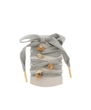 GOLDEN GOOSE Embellished Skin Vintage Shoelaces - Gray