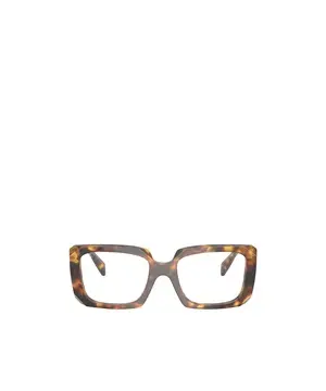Prada Rectangular Frame Glasses - Brown