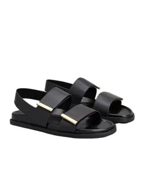TOD'S Logo Engraved Slip-on Sandals - Black