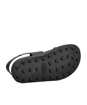 TOD'S Logo Engraved Slip-on Sandals - Black