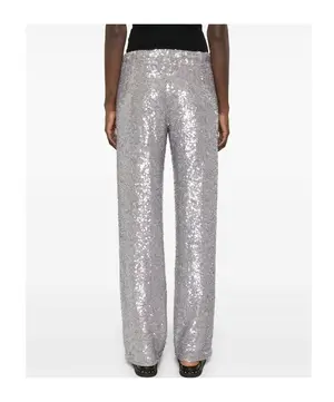 P.a.r.o.s.h Sequined Straight-leg Trousers - Gray