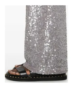 P.a.r.o.s.h Sequined Straight-leg Trousers - Gray