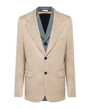 Comme Des Garçons Layered Single-breasted Blazer - Nude