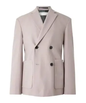 Dries Van Noten Long Sleeve Double-breasted Jacket - Nude