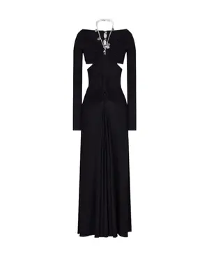 Rabanne Ruched Chain Embellished Maxi Dress