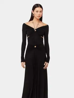Rabanne Ruched Chain Embellished Maxi Dress