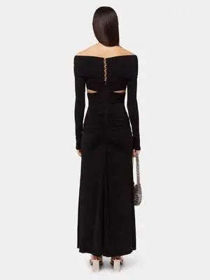 Rabanne Ruched Chain Embellished Maxi Dress