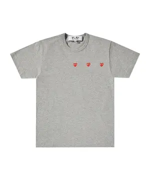 Play Comme Des Garcon Heart-print Cotton T-shirt - Gray