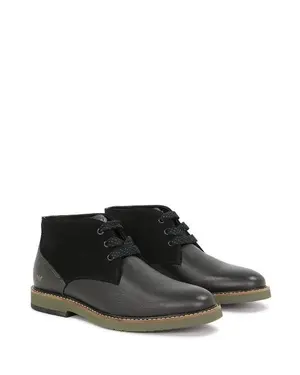 Emporio Armani Leather And Suede Lace-up Boots
