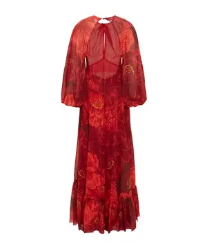 La DoubleJ Eve Open-back Maxi Dress In Floral Print - Red