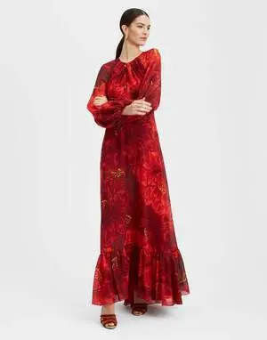 La DoubleJ Eve Open-back Maxi Dress In Floral Print - Red