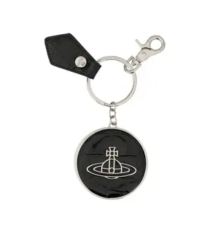 VIVIENNE WESTWOOD Logo Patch Embossed Keyring - Black