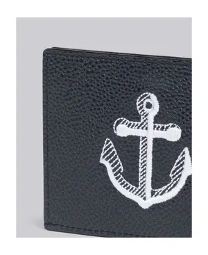 Thom Browne Anchor Embroidered Cardholder - Black