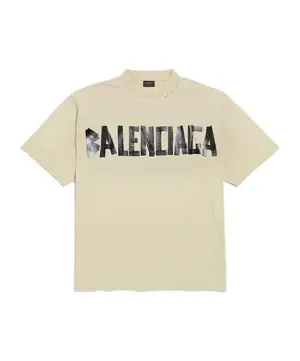 Balenciaga Tape Type Medium-fit T-shirt - Beige