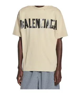 Balenciaga Tape Type Medium-fit T-shirt - Beige