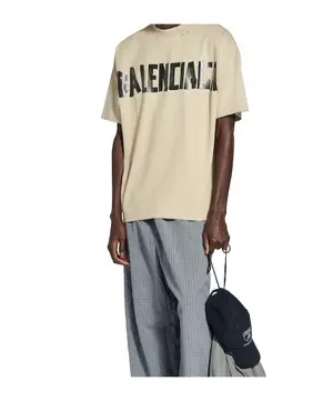 Balenciaga Tape Type Medium-fit T-shirt - Beige