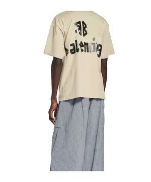 Balenciaga Tape Type Medium-fit T-shirt - Beige