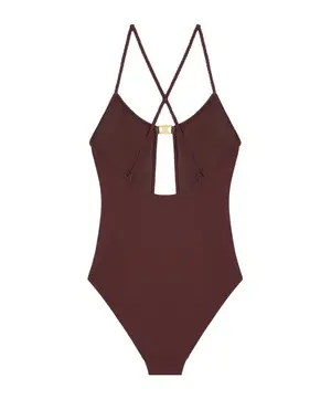 Celine Triomphe Swimsuit In Matte Jersey