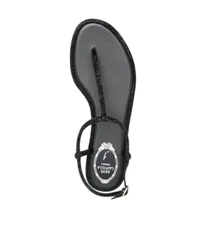 Rene Caovilla Embellished Thong Sandals - Black