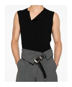VIVIENNE WESTWOOD Tegan Ribbed Button-placket Vest - Black