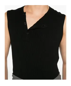 VIVIENNE WESTWOOD Tegan Ribbed Button-placket Vest - Black