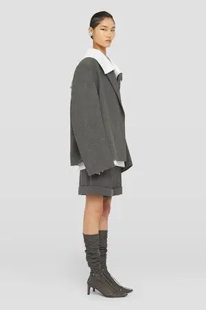 JIL SANDER Tailored Shorts With Turn-up Hem - Gray