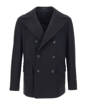Tagliatore Double-breasted Peacoat - Blue
