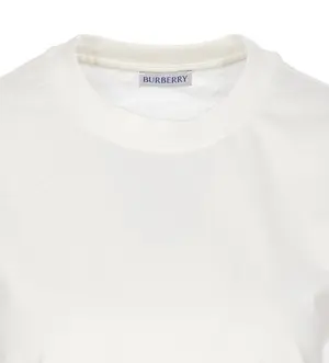 Burberry Checked Patch Crewneck T-shirt - Chalk