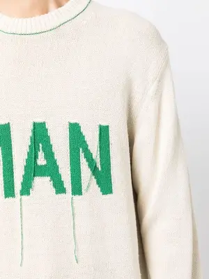 Junya Watanabe Logo Intarsia Knit Crewneck Jumper
