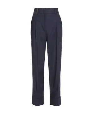 Peserico Wool Blend Cropped Trousers - Black