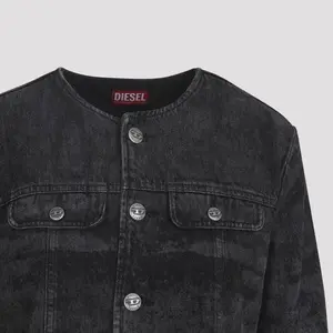 DIESEL® Long-sleeved Denim Jacket With Frayed Hem