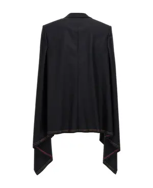 Junya Watanabe Cape With Wide Sleeves And Buckle Detail