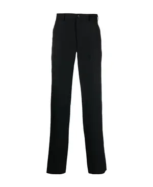 Comme Des Garçons Straight Leg Wool Trousers - Black
