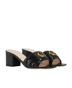 Gucci Logo-plaque Quilted Slides