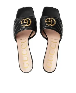 Gucci Logo-plaque Quilted Slides