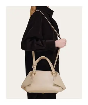 FERRAGAMO Braided Handle Tote Bag - Stone