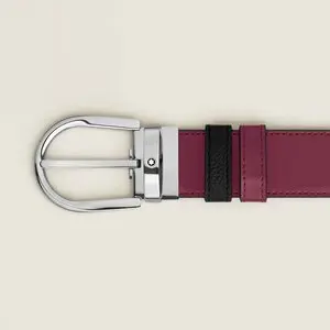 Montblanc Reversible Leather Belt With Buckle Detail