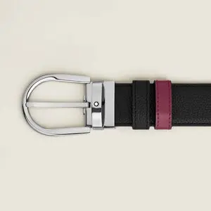 Montblanc Reversible Leather Belt With Buckle Detail