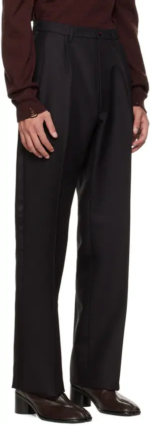 MAISON MARGIELA High-waisted Pleated Trousers With Belt Ring