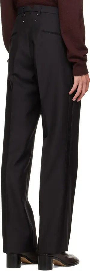 MAISON MARGIELA High-waisted Pleated Trousers With Belt Ring