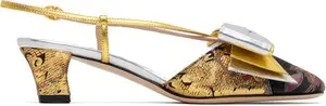 Valentino Garavani Bow Detailing Block Heel Slingback Pumps