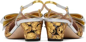Valentino Garavani Bow Detailing Block Heel Slingback Pumps