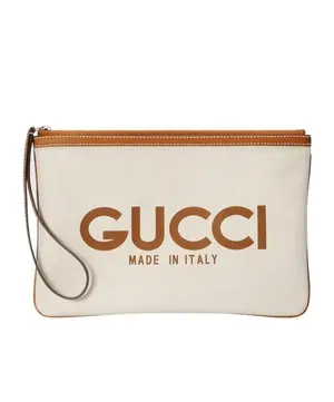 Gucci Logo Printed Clutch Bag