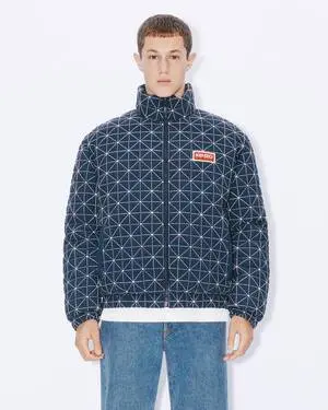 Kenzo Zip-up Down Jacket With Sashiko Stitch