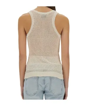 Moschino Crocheted Logo Tank Top - Ivory
