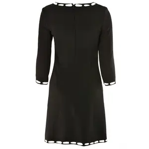 Moschino Round Neck Long Sleeve Dress With Contrast Trim