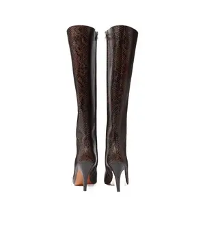Stella McCartney Square-toe Snake Knee-high Stiletto Boots