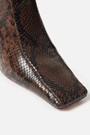 Stella McCartney Square-toe Snake Knee-high Stiletto Boots