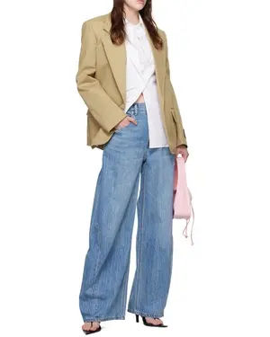 Alexander Wang Single-breasted Blazer With Layered Logo Patch